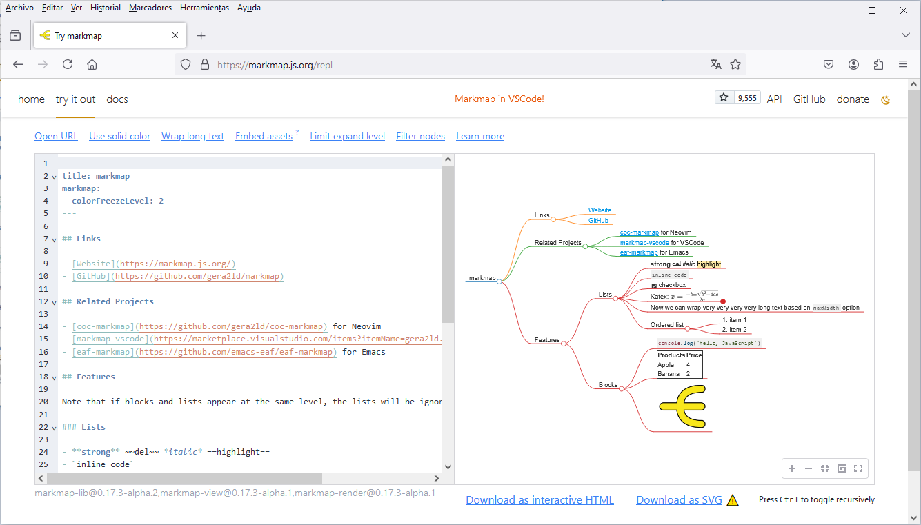 Markmap: cómo crear mapas mentales desde Markdown